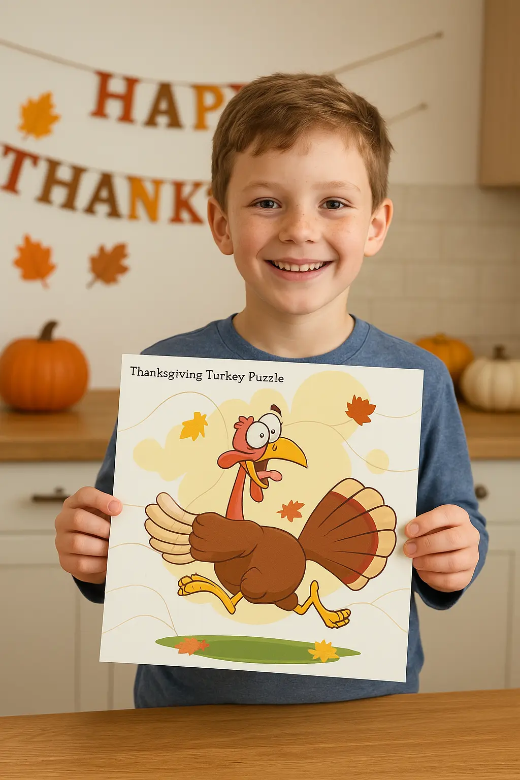 Cut and Paste Thanksgiving Puzzles, DIY Jigsaw Puzzles for Kids