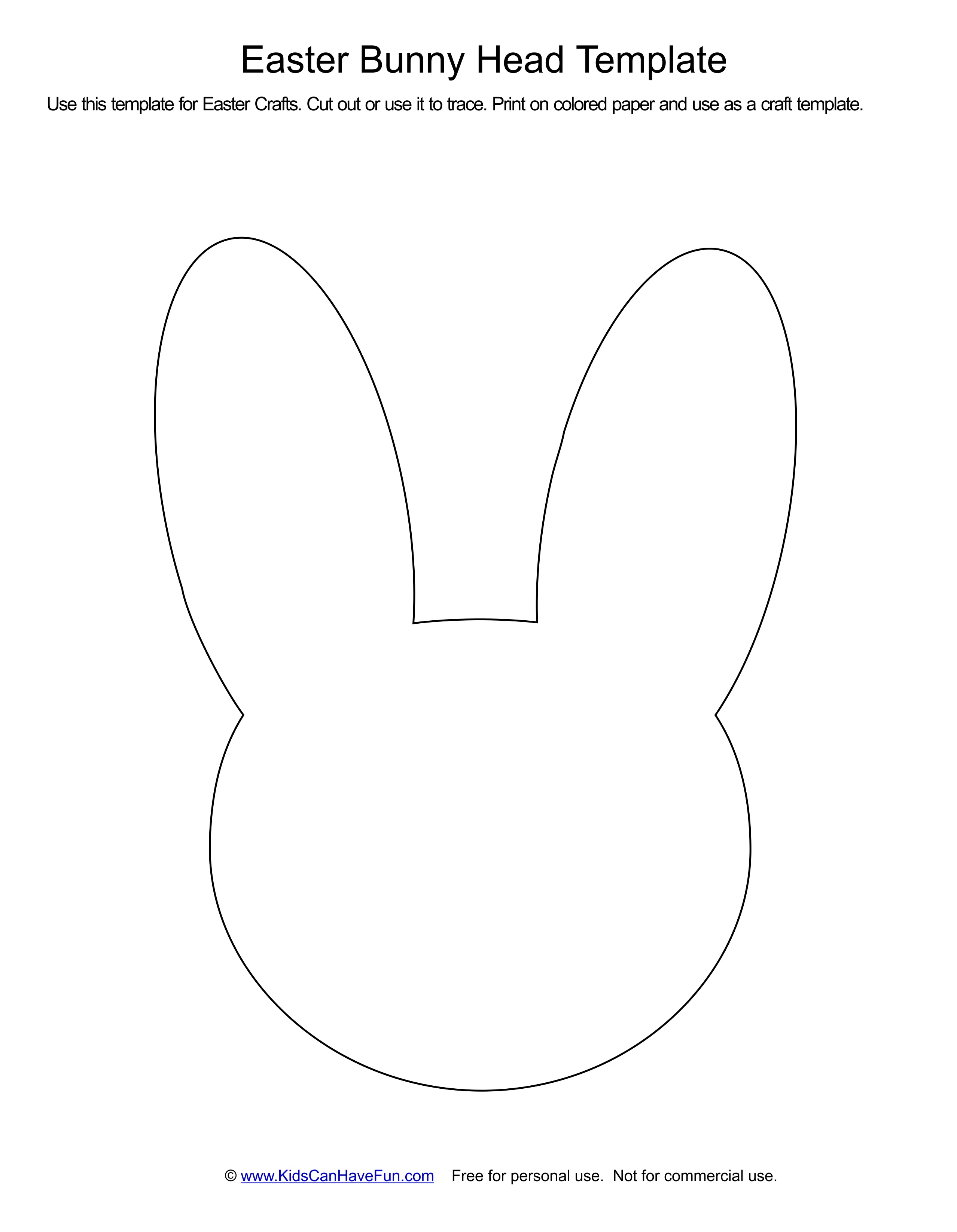 Easter Bunny Head Template